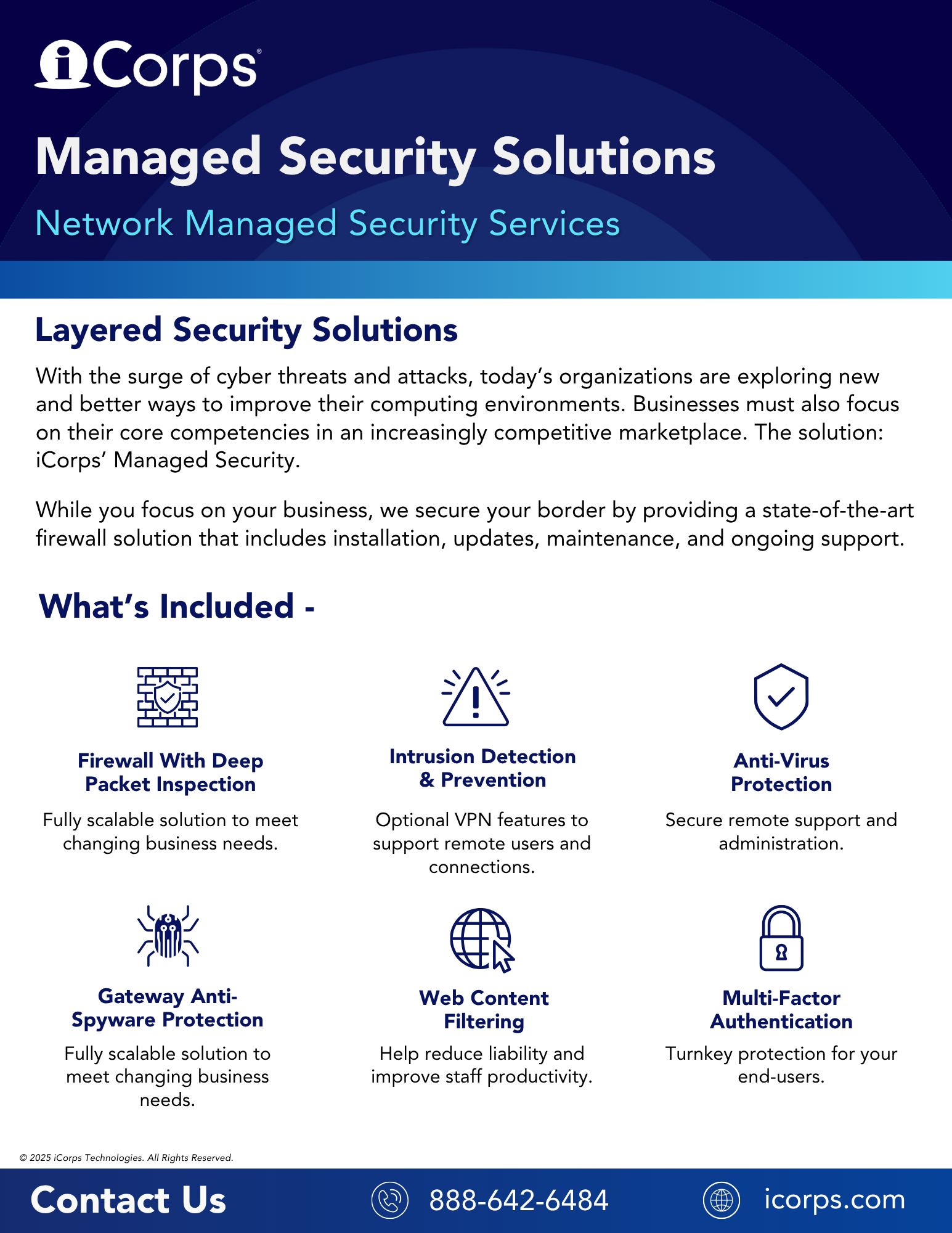 Datasheet: iCorps Managed Security Solution